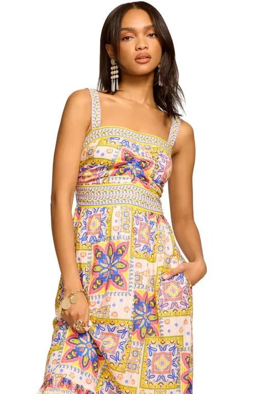 Ramy Brook Alora Tile Print Sleeveless Maxi Dress