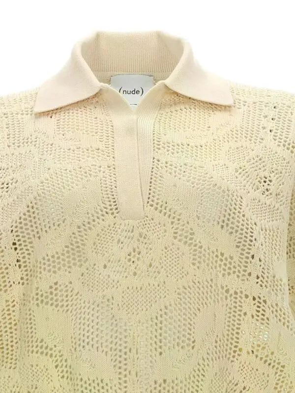 NUDE Crochet Knit Polo Shirt