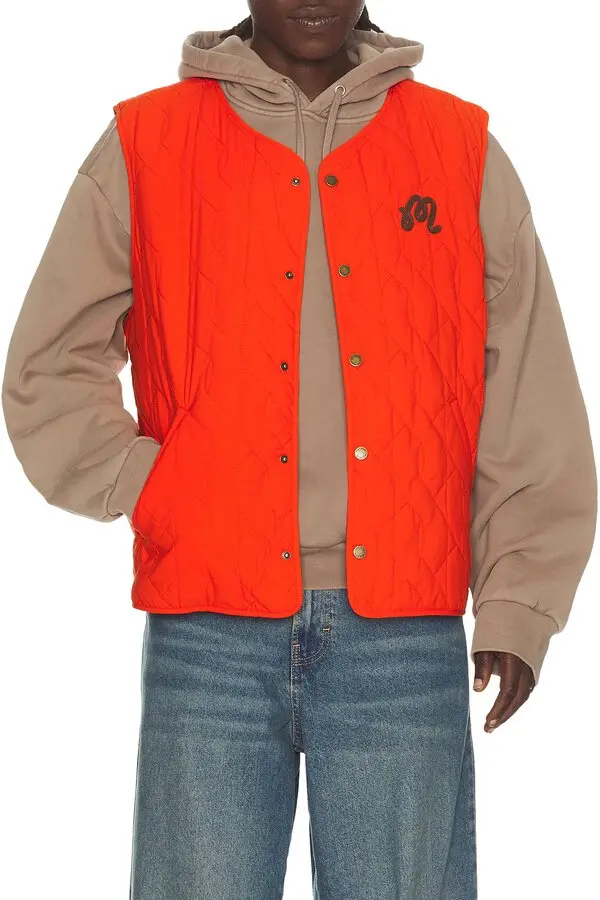 MALBON Vincenzo Quilted Vest - Grenadine Red