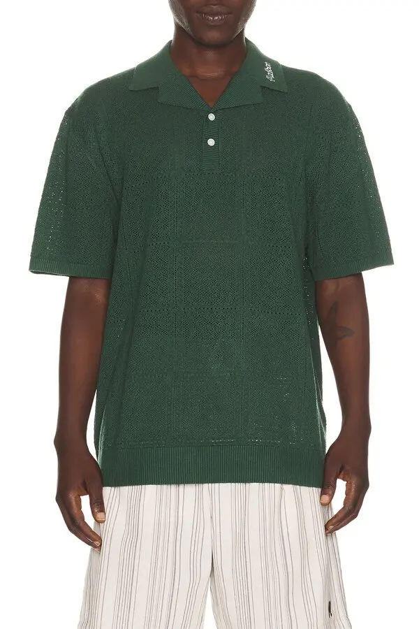 MALBON Resort Crochet Polo - Green
