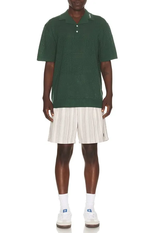 MALBON Resort Crochet Polo - Green