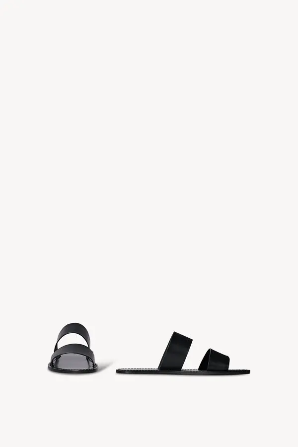 THE ROW Charlie Flat Sandals - Black