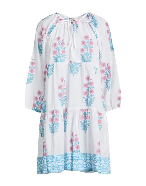 SZ BLOCKPRINTS Cotton Floral Print Kaftan Mini Dress