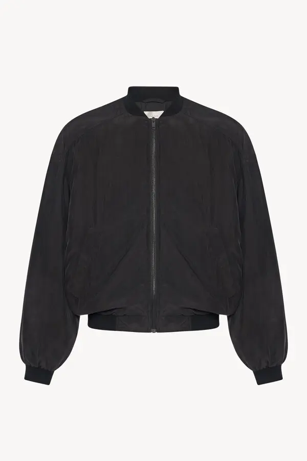 THE ROW Oriel Bomber Jacket In Silk Poplin