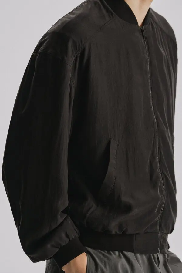 THE ROW Oriel Bomber Jacket In Silk Poplin