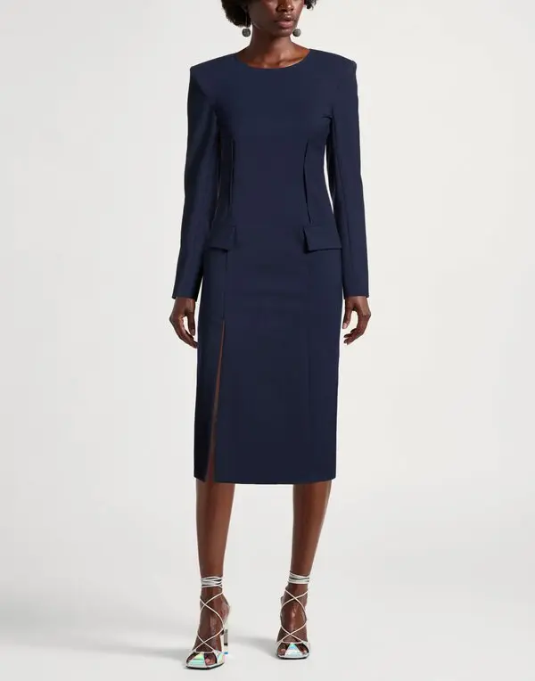 Patrizia Pepe Midi Dress Size Polyester, Virgin Wool, Elastane