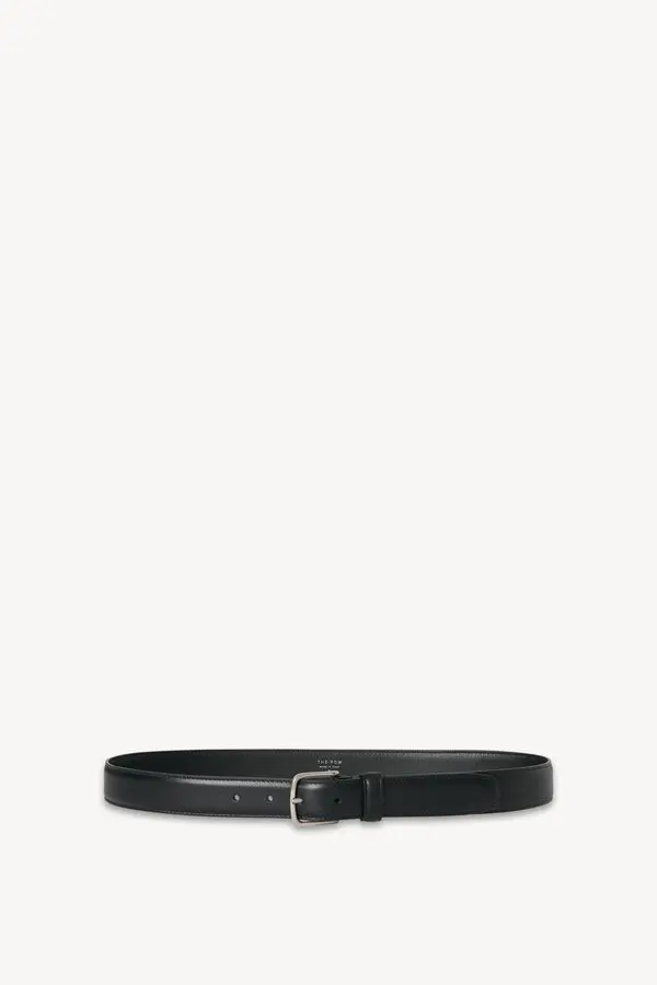 THE ROW Slim Calfskin Leather Belt - Black