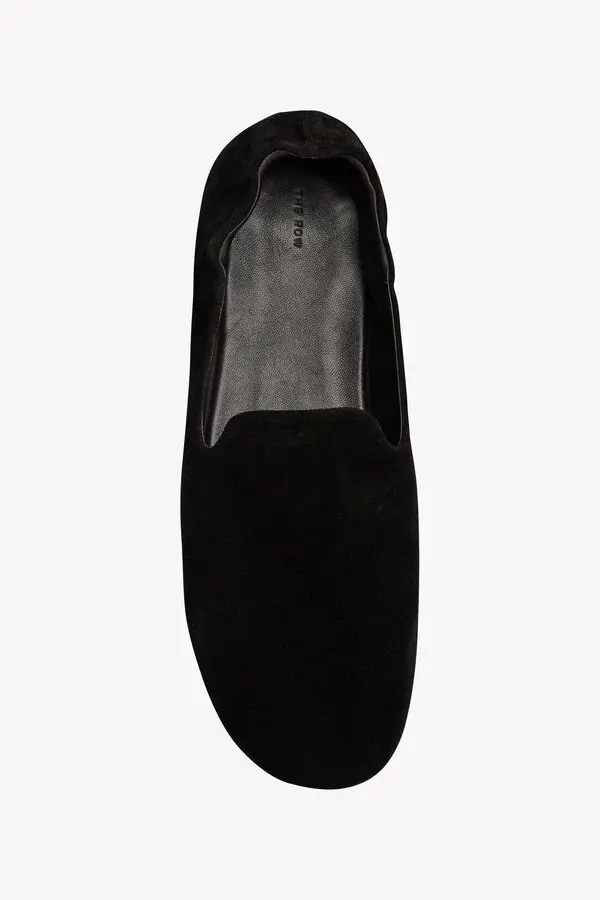 THE ROW Casa Slipper In Nappa Leather - Black