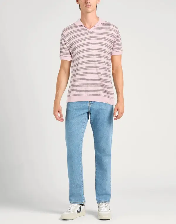 LIU •JO MAN Striped Linen-cotton Polo Shirt