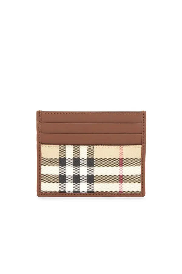 Burberry Tall Sandon Card Holder In Brown - Archive Beige