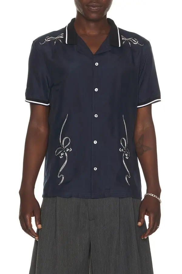 Acne Studios Seram Viscose Shirt - Navy