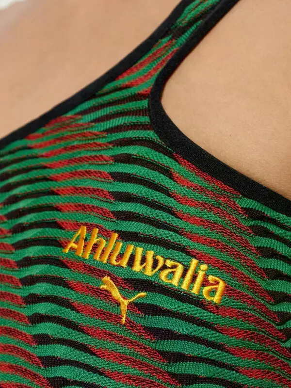 PUMA X Ahluwalia One-shoulder Logo-embroidered Top