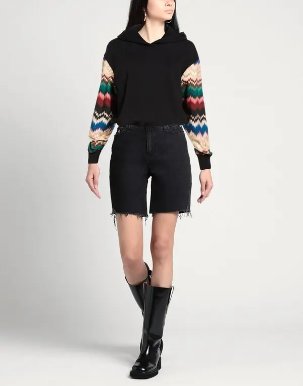 Missoni Cotton French Terry Hoodie With Multicolor Chevron Sleeves