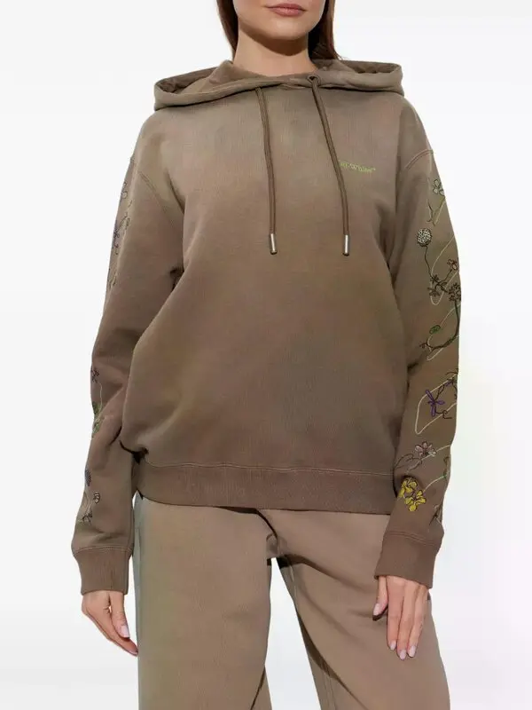 Off-White Floral Embroidered Hoodie