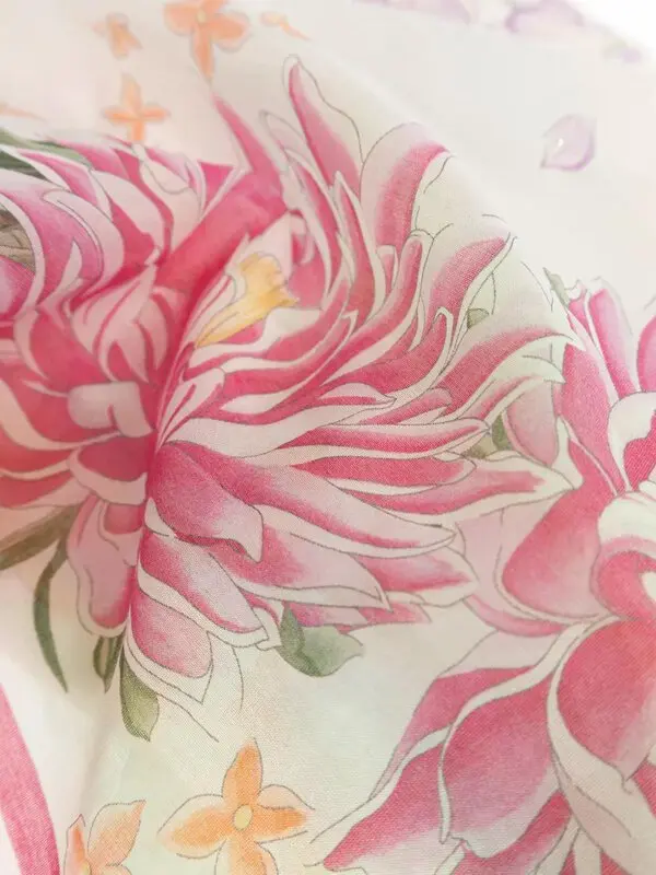 FERRAGAMO Floral-print Fringed Scarf