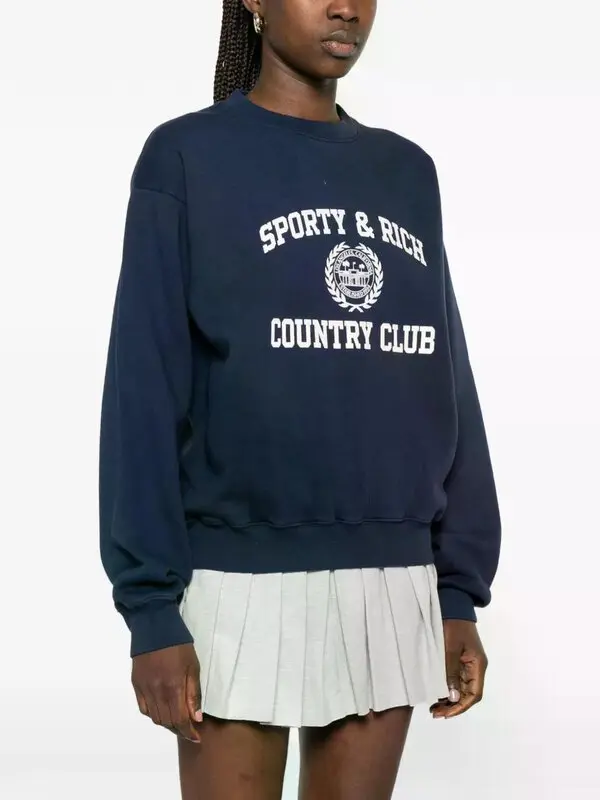 Sporty & Rich Country Club Logo-print Sweater