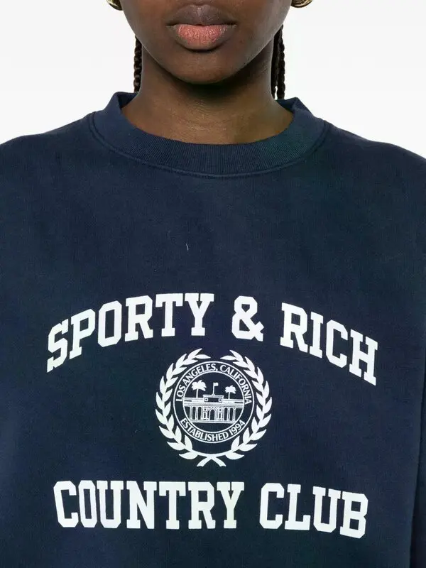Sporty & Rich Country Club Logo-print Sweater