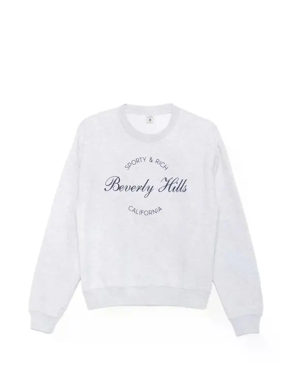 SPORTY & RICH Beverly Hills Logo-print Sweater - Grey
