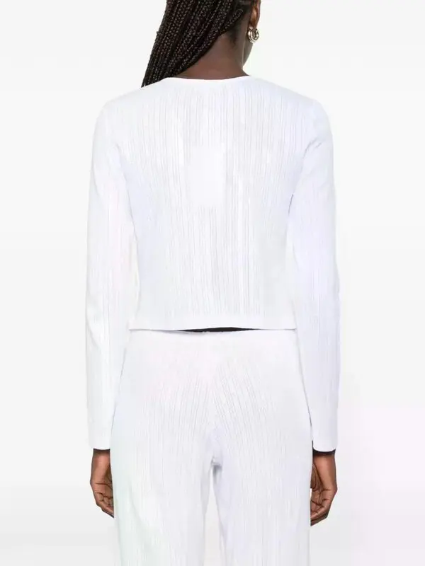 SPORTY & RICH Pointelle-knit Cardigan