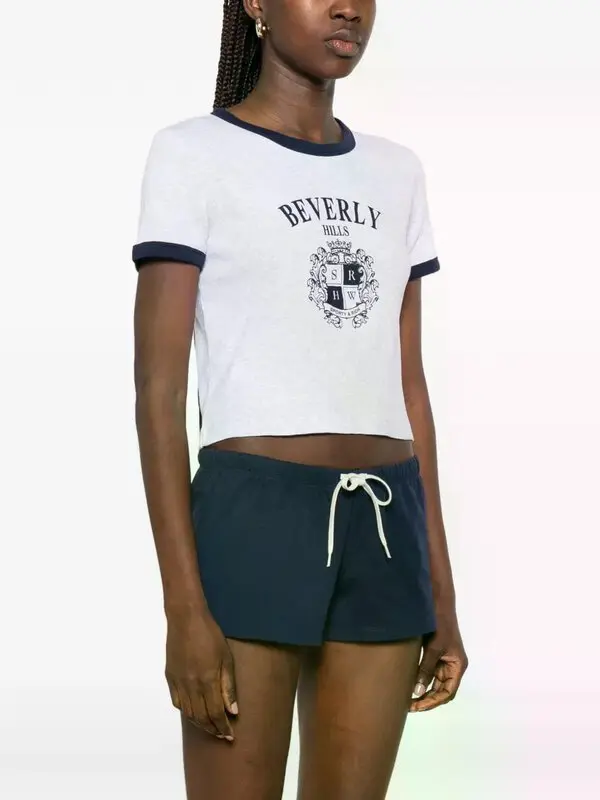 SPORTY & RICH Logo-print Ringer T-shirt