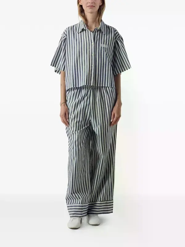 American Vintage Striped Embroidered Logo Shirt