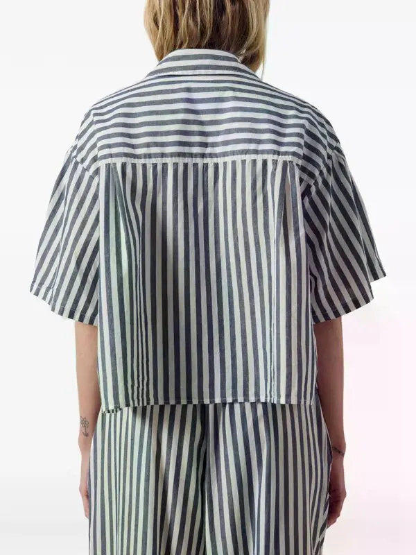 American Vintage Striped Embroidered Logo Shirt