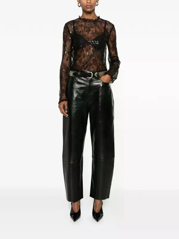 Alberta Ferretti Sequin Embellished Lace Top