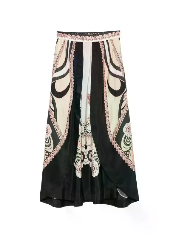 La DoubleJ Floral Print Midi Skirt