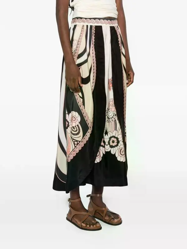 La DoubleJ Floral Print Midi Skirt