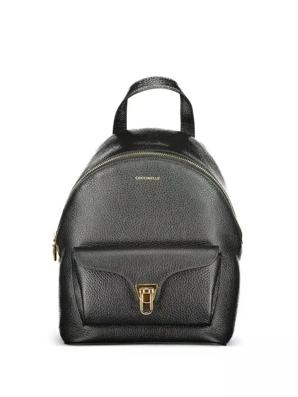 COCCINELLE Small Pebbled Leather Backpack - Black
