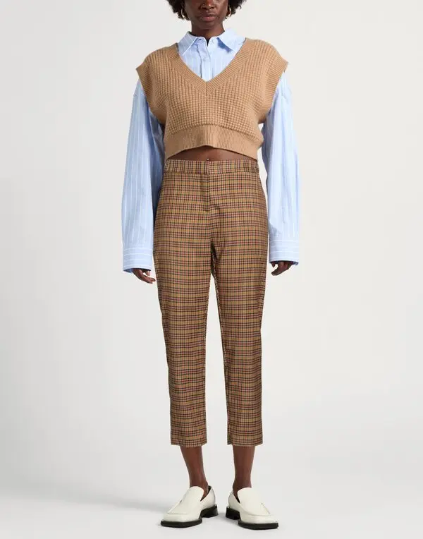 OTTOD'AME Tartan Pattern Cropped Tapered Pants