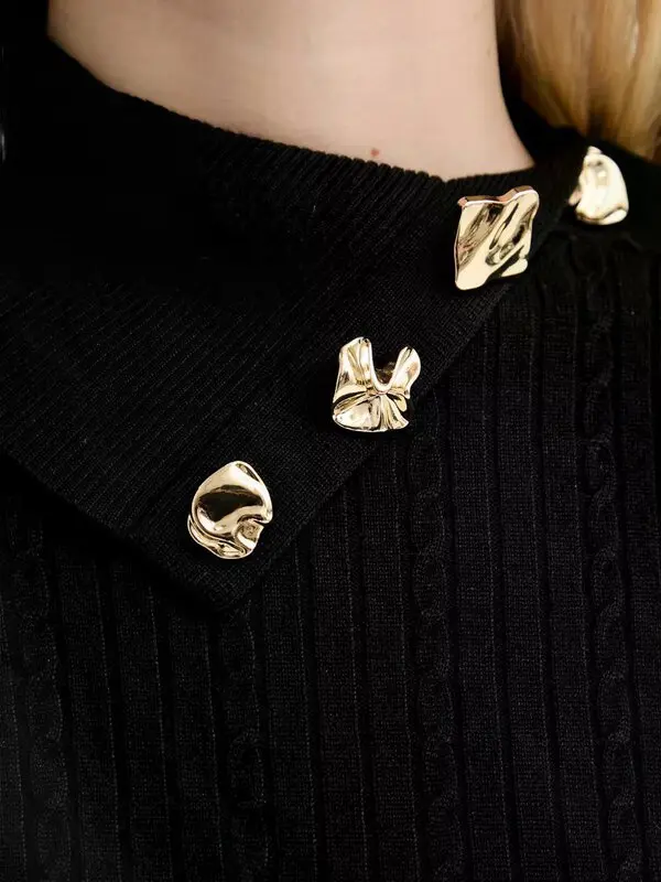 Guess Button-detail Cable-knit Sweater