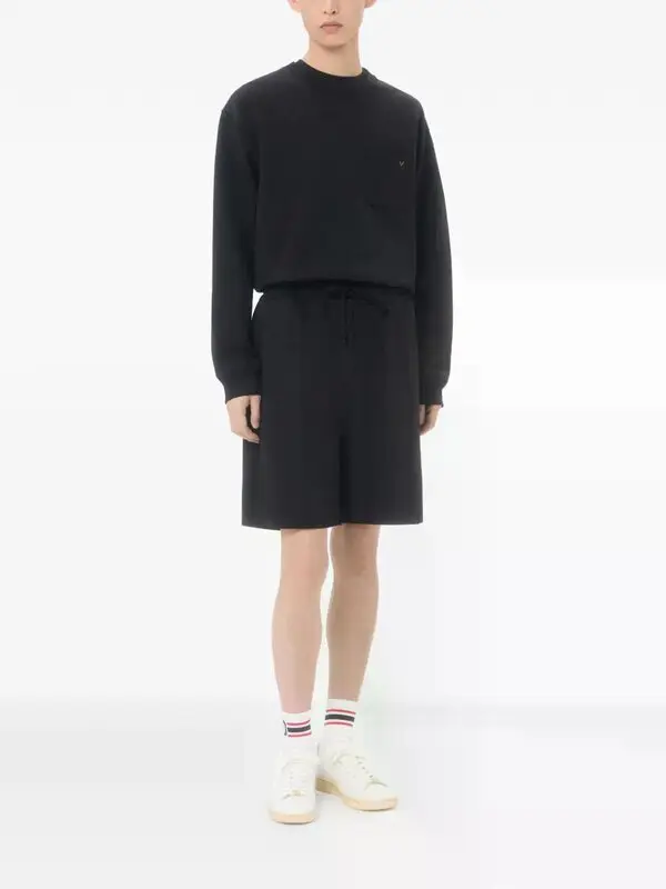 Valentino Garavani Vgold Cotton Bermuda Shorts - Black