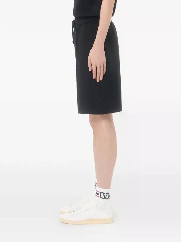 Valentino Garavani Vgold Cotton Bermuda Shorts - Black