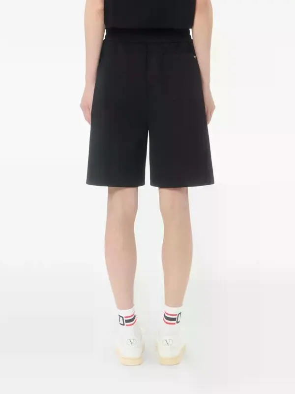 Valentino Garavani Vgold Cotton Bermuda Shorts - Black