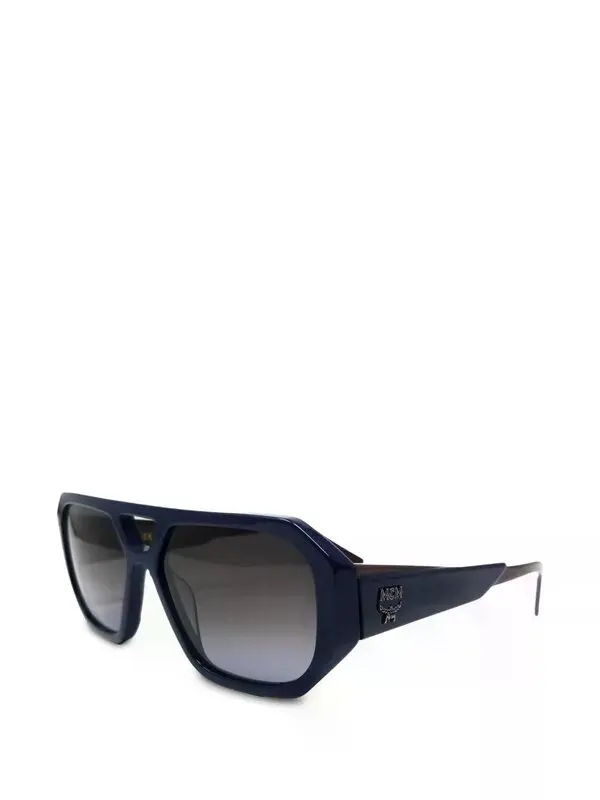 Mcm Navigator Frame Logo Plaque Sunglasses - Blue