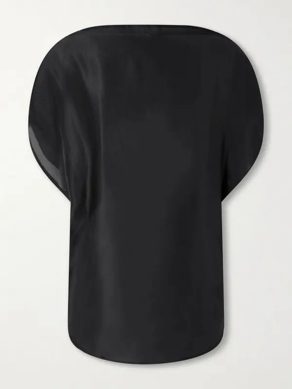 Khaite Poppi Satin Blouse - Black