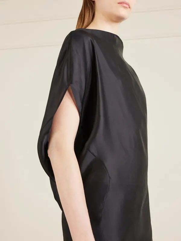 Khaite Poppi Satin Blouse - Black
