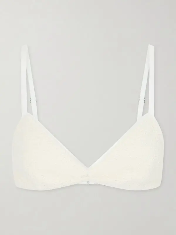 Khaite Talita Cotton-blend Poplin Bralette - Neutrals