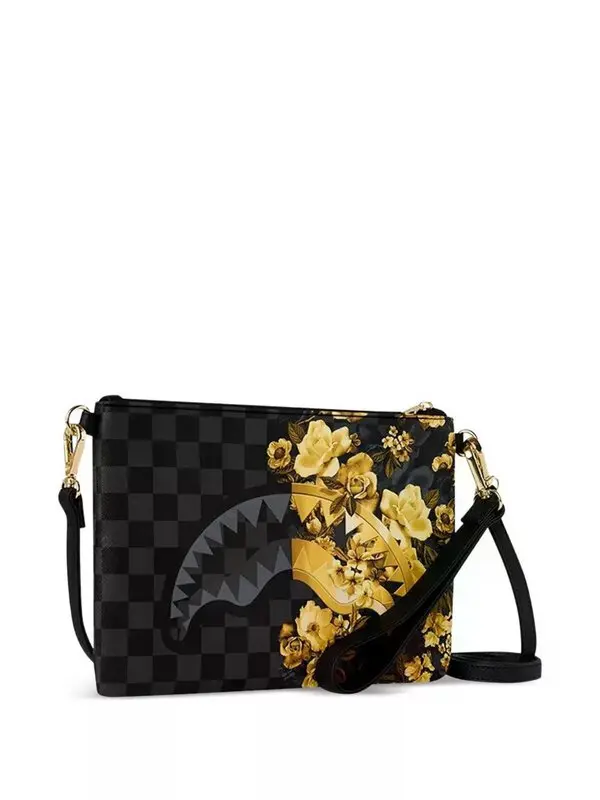 SPRAYGROUND Floral Print Checkered Clutch Bag