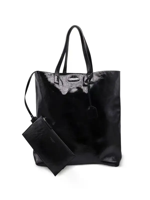 Saint Laurent Bold Shopping Patent Leather Tote Bag