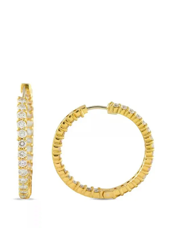 Roberto Coin 18k Gold Diamond Hoop Earrings