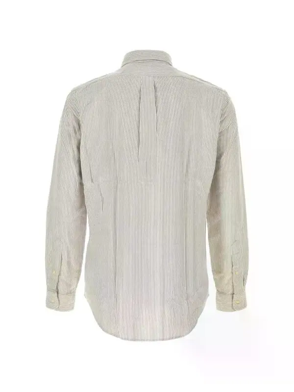 Polo Ralph Lauren Embroidered Striped Cotton Shirt - Neutrals