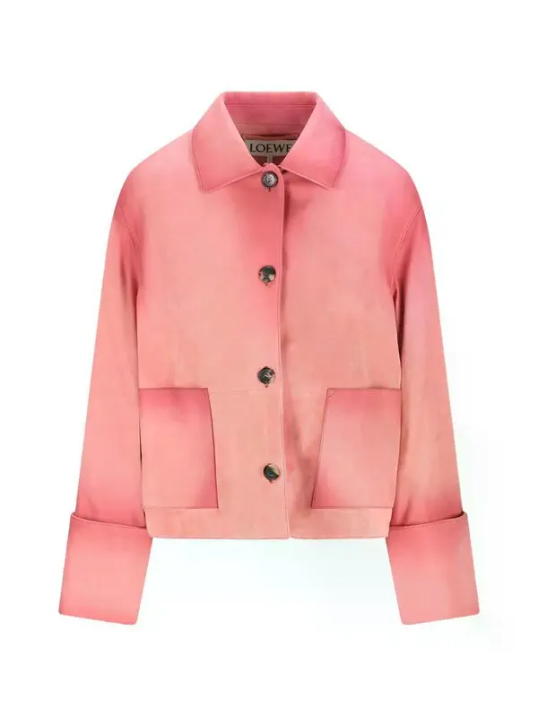 Loewe Suede Button-fastening Jacket - Pink