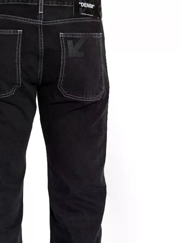 Off-White Contrast Stitch Logo Print Jeans