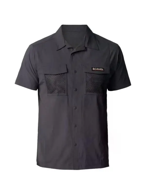 Columbia Mesh-pocket Short-sleeve Shirt - Grey