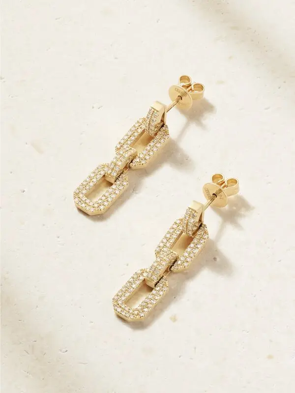 Shay 18-karat Yellow Diamond Link Earrings - Gold