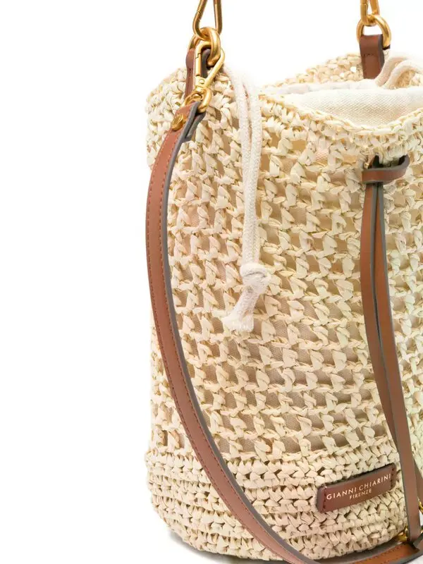 GIANNI CHIARINI Straw Weave Shoulder Bag