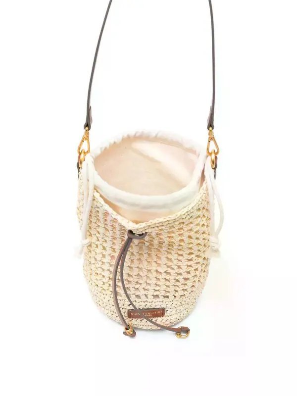 GIANNI CHIARINI Straw Weave Shoulder Bag