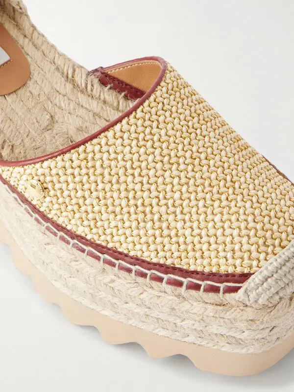 Stella McCartney Gaia Raffia Espadrille Platform Wedges